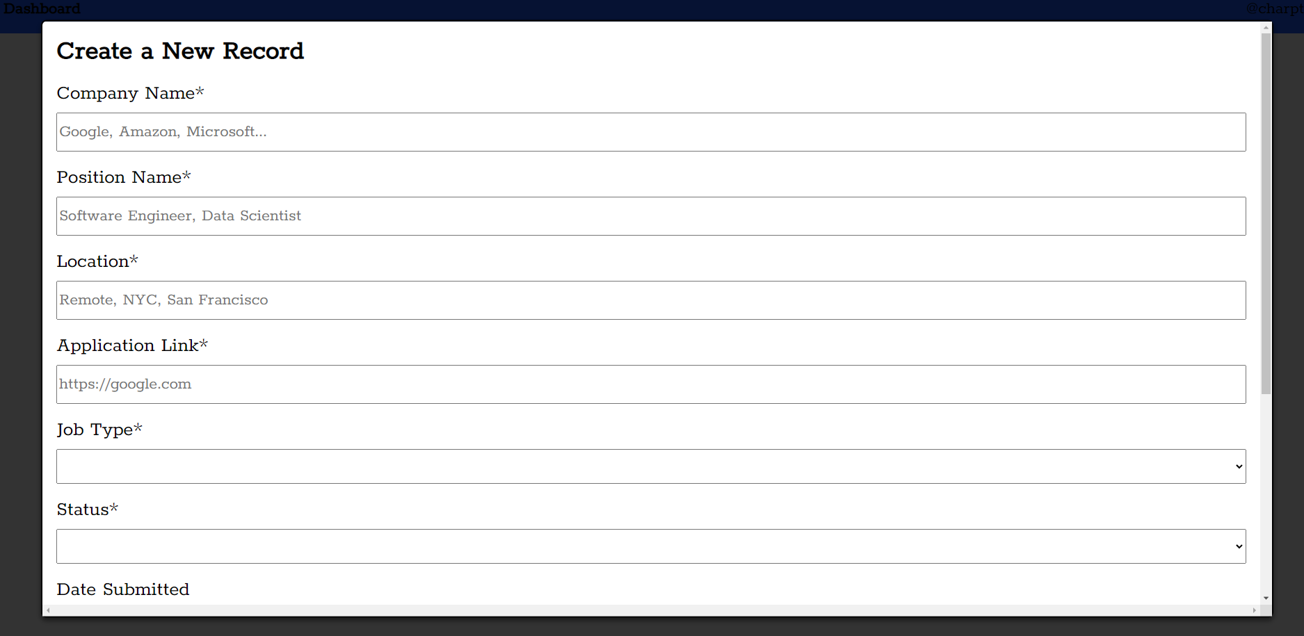 GitHub - Charptr0/Job-Application-Tracker: Track applications with ease.