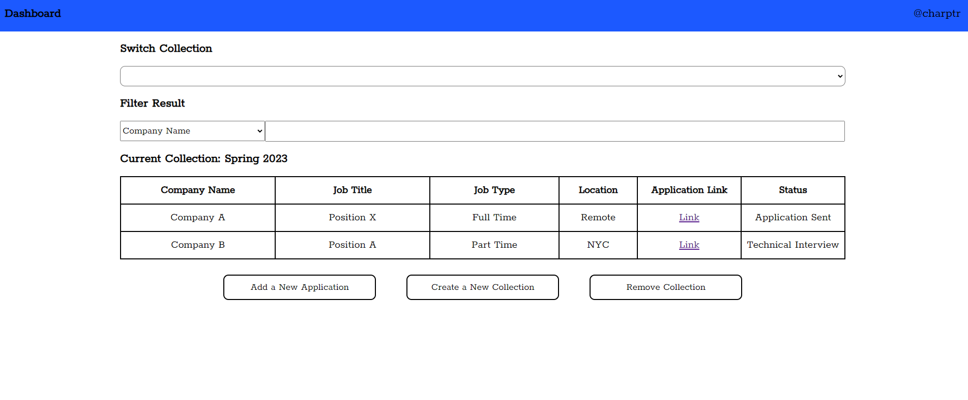 GitHub - Charptr0/Job-Application-Tracker: Track applications with ease.