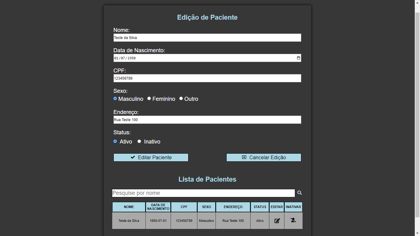 GitHub - victorgoesd/cadastroPaciente: Exercicio Ténico do Processo Seletivo - Interprocess ...