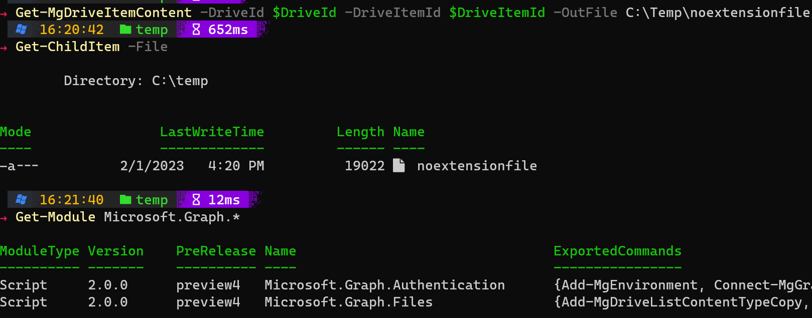 Get-MgDriveItemContent saves to wrong path if file has no extension · Issue #1775 ...