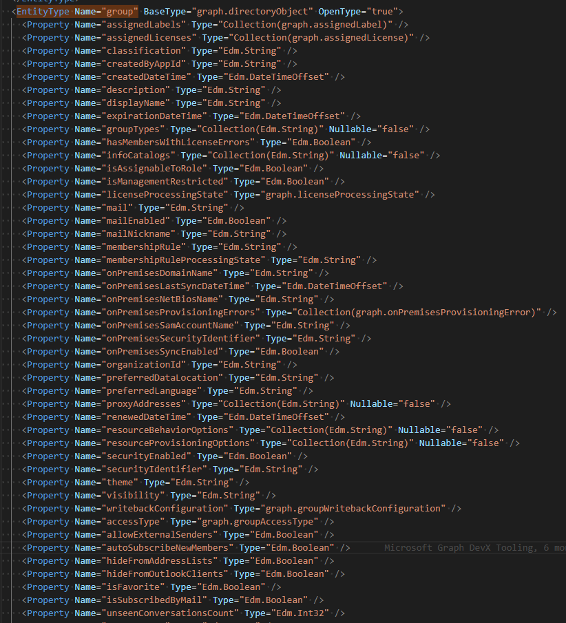 New-MgGroup has a parameter set with more than 50 parameters (most of them cannot be used ...
