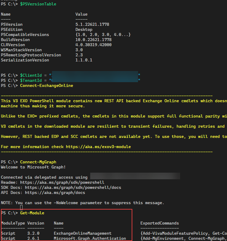 Connect-MgGraph Interactive not working if connected at first to Exchange Online PS · Issue ...