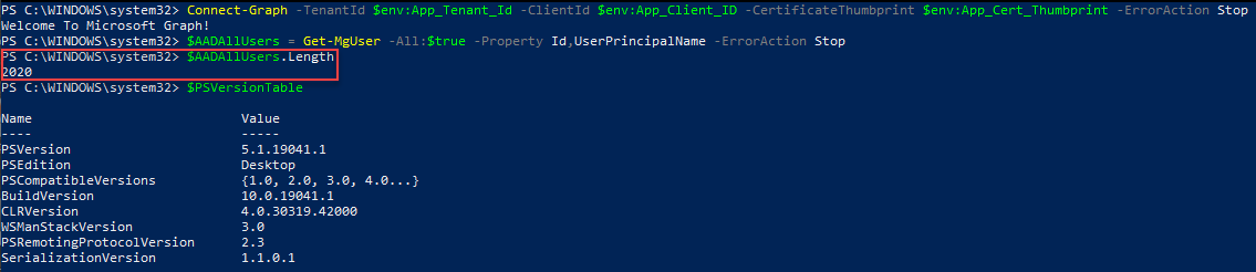 Get-MgUser terminating PowerShell 5 shell · Issue #286 · microsoftgraph/msgraph-sdk-powershell ...