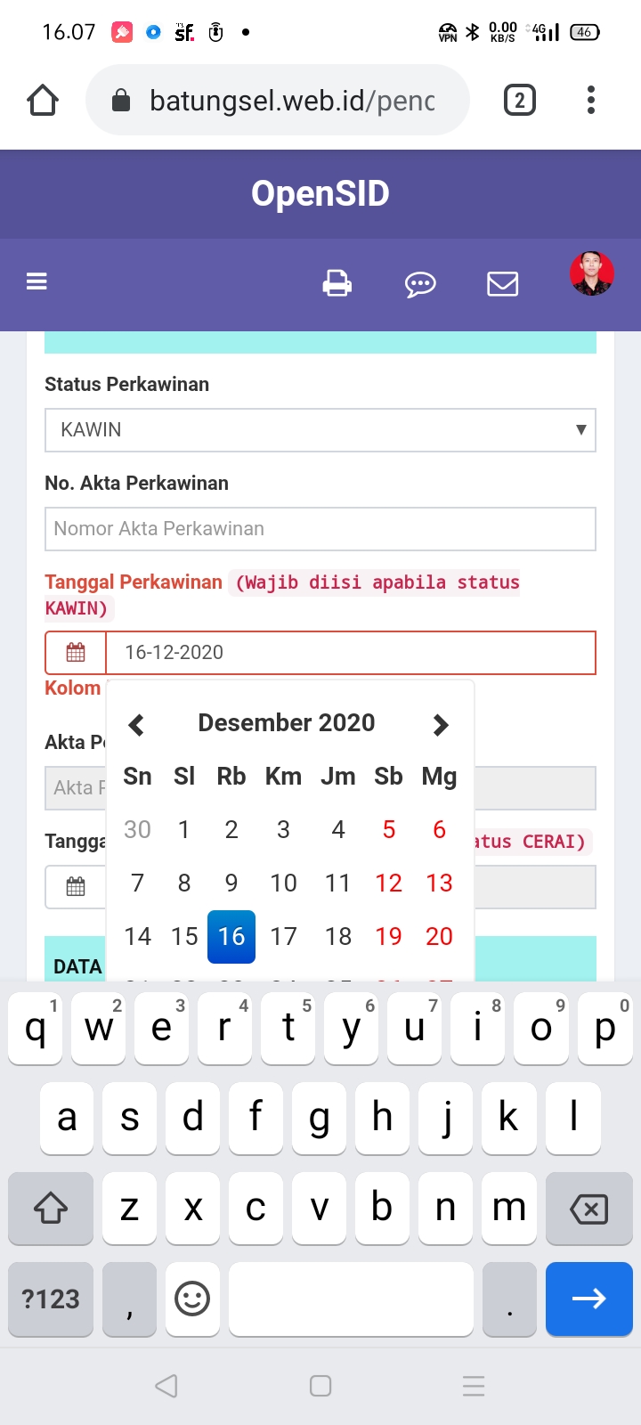 Menambahkan Kategori Kawin tercatan dan belum tercata di edit / input biodata penduduk · Issue ...