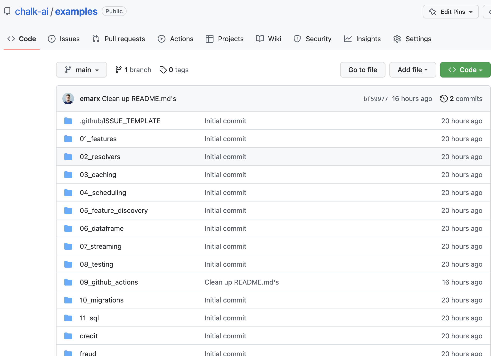 Examples repository · Issue #10 · chalk-ai/roadmap · GitHub