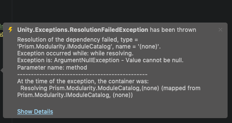 Unity Exceptions Resolution Failed · Issue #1758 · PrismLibrary/Prism ...