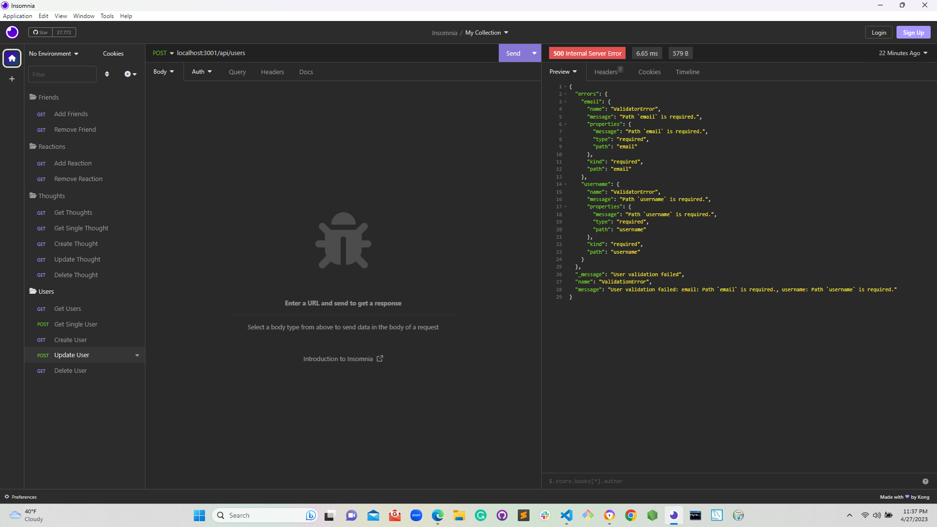 GitHub - wento777/Social-Network-API-NoSQL