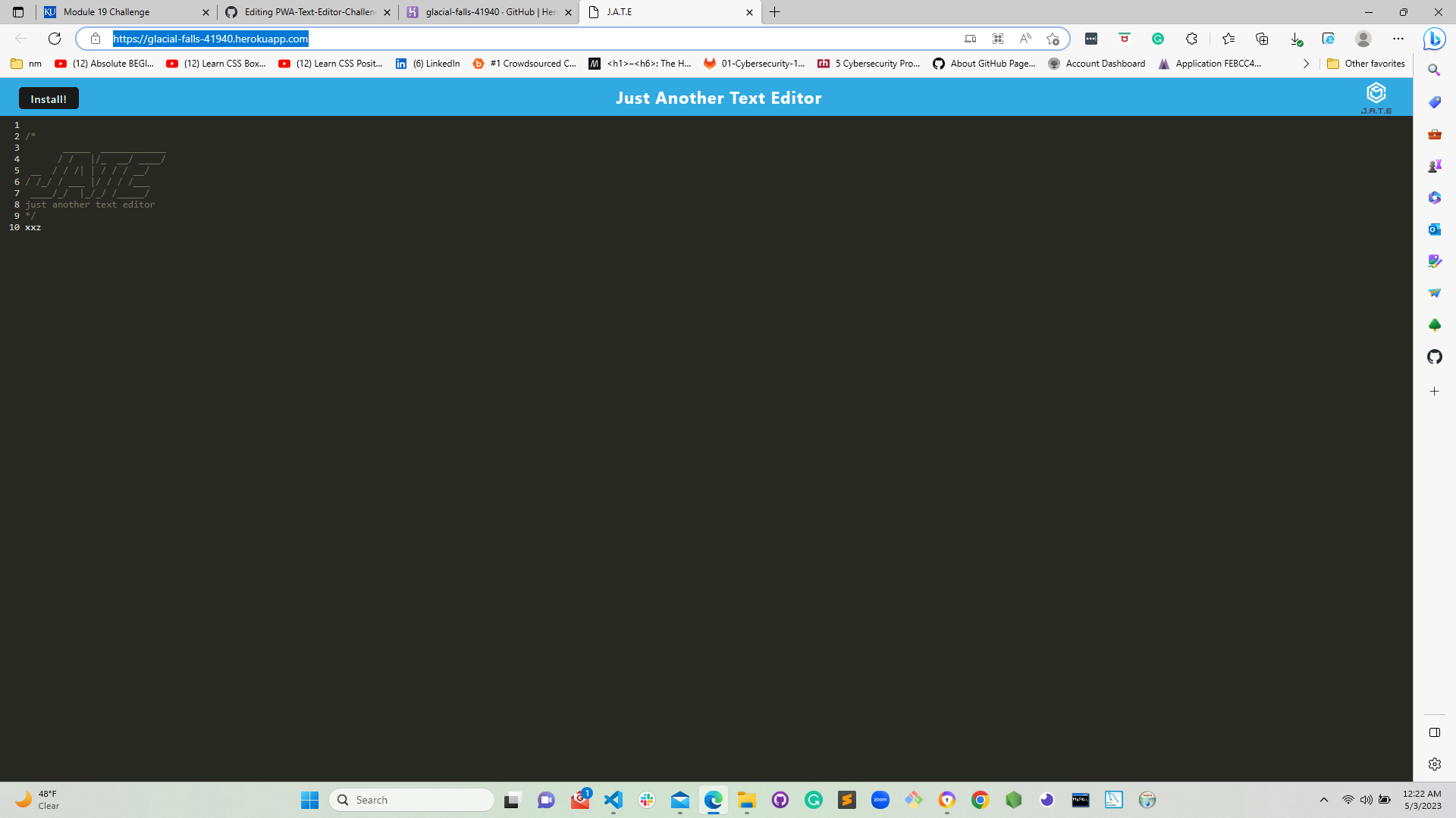 GitHub - wento777/PWA-Text-Editor-Challenge