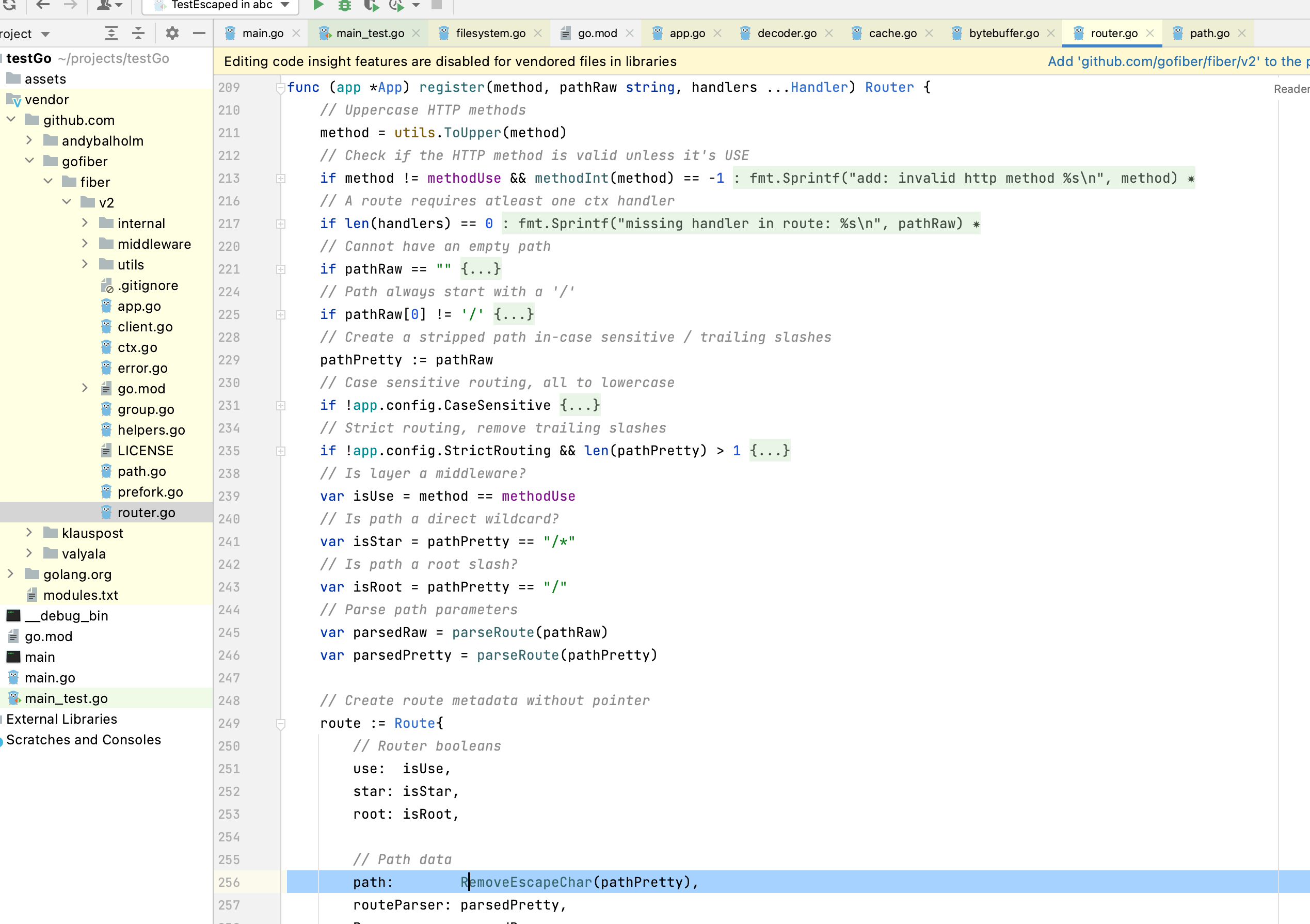 🐛 The Escape Of Special Characters In Route Path Does Not Work Properly · Issue 1454 · Gofiber