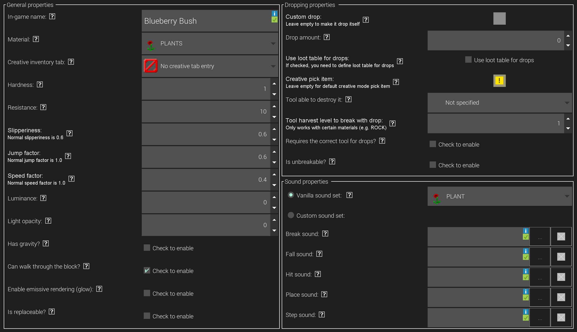 Setting "Drop amount:" to 0 causes build to fail · Issue #267 · Goldorion/Fabric-Generator ...