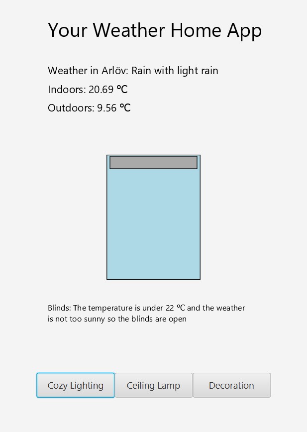GitHub - EmmaHogberg/weather-home: App for using Open Weather api to control and customize smart ...