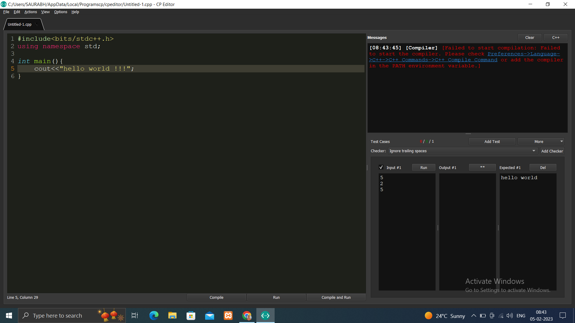 Code unable to run i recently installed this · cpeditor cpeditor · Discussion #1146 · GitHub