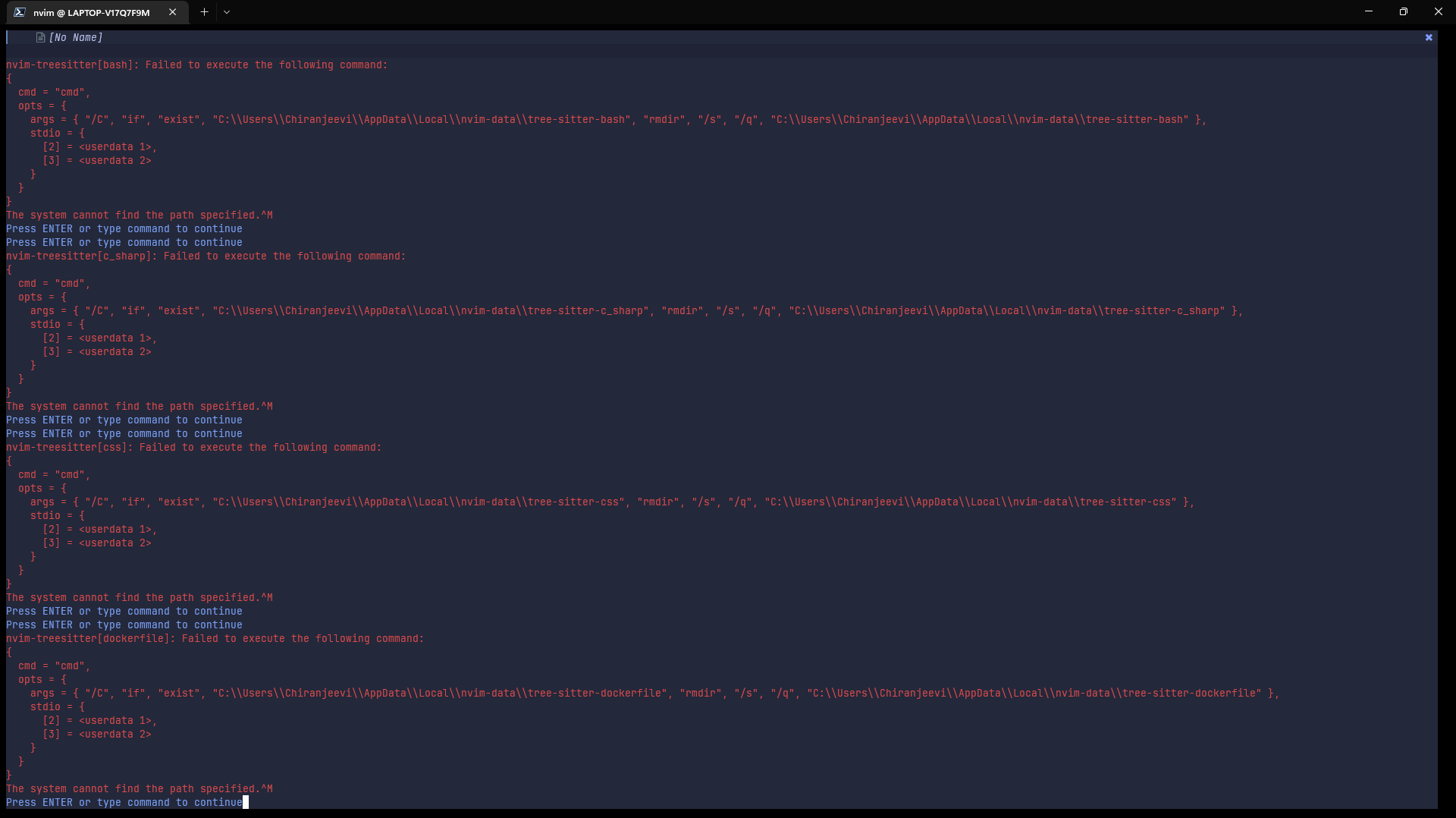 Nvim Treesitter Error · Issue 1674 · Nvchadnvchad · Github 