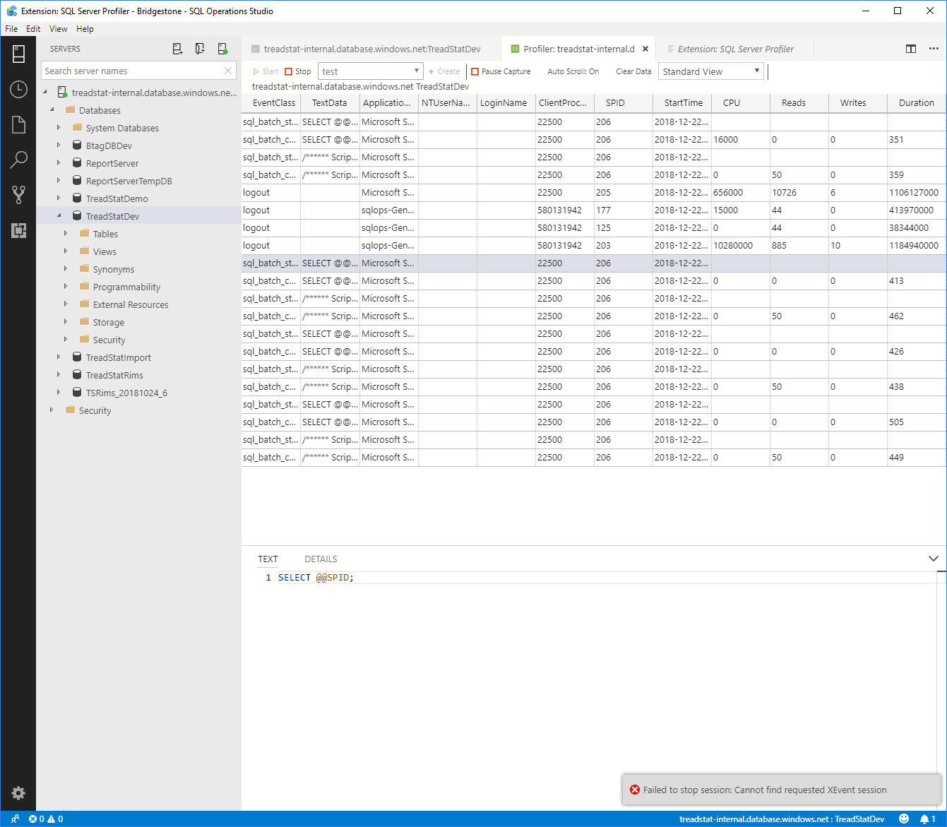 Profiler scrolling needs some work · Issue #3644 · microsoft/azuredatastudio · GitHub