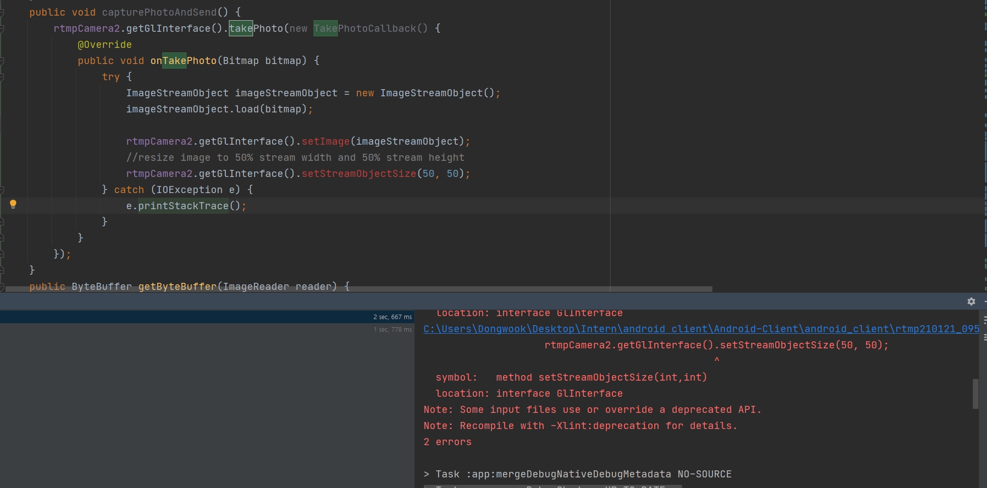 How to Capture during Streaming?( Need detailed example.. ) · Issue #993 · pedroSG94/RootEncoder ...