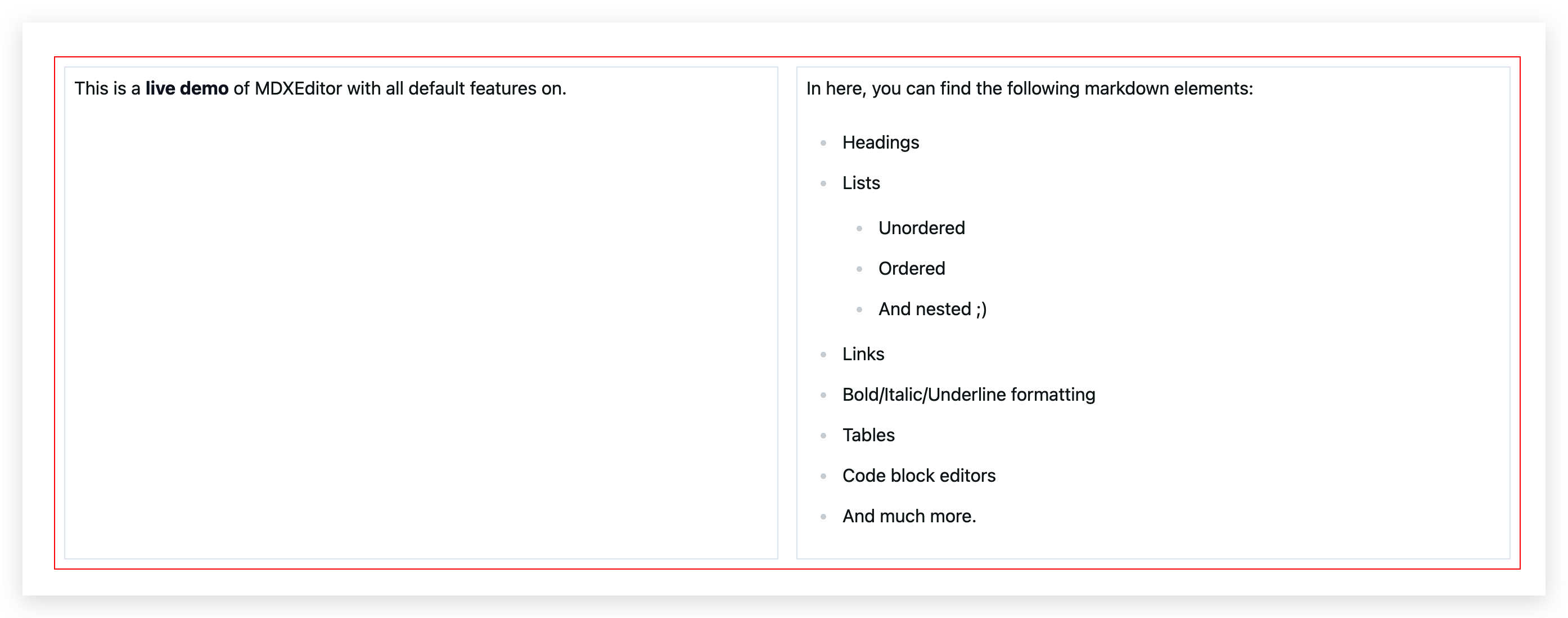 Can A Custom Jsx Component Support Multiple Nestedlexicaleditor · Issue 137 · Mdx Editoreditor