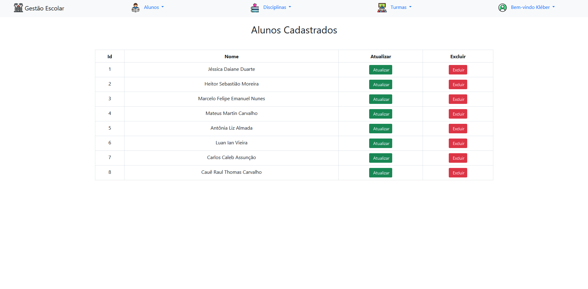 Github Kleber0a0m Escola Esta é Uma Aplicação Web Desenvolvida Em