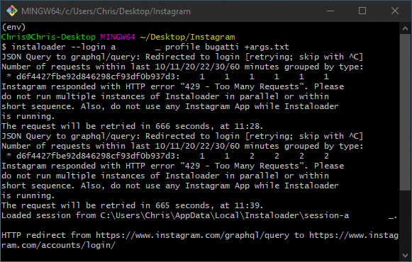 Error login using +args.txt · Issue #1194 · instaloader/instaloader · GitHub