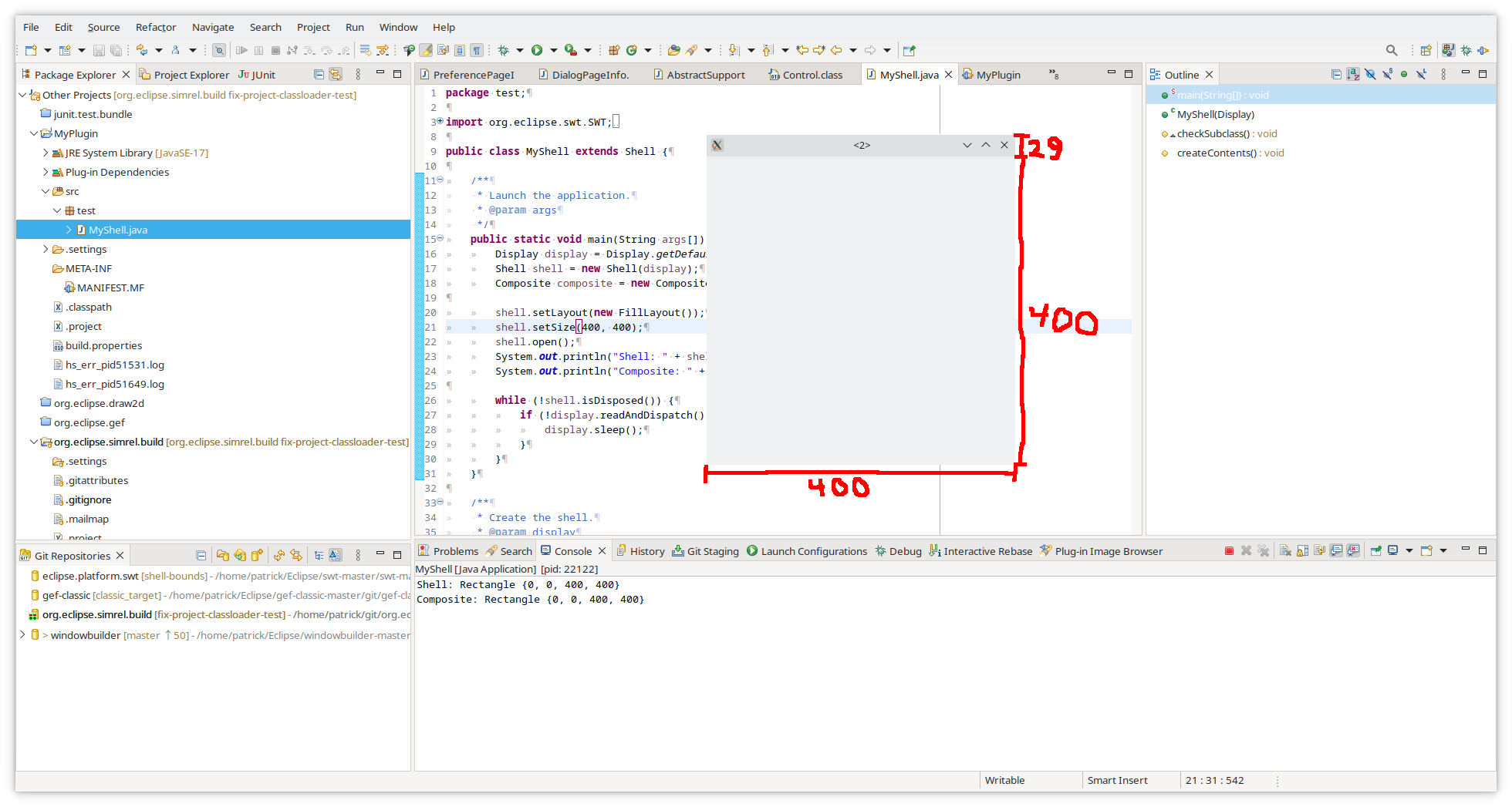 Shell Getbounds Doesn T Match Actual Size On X11 · Issue 828 · Eclipse Platform Eclipse
