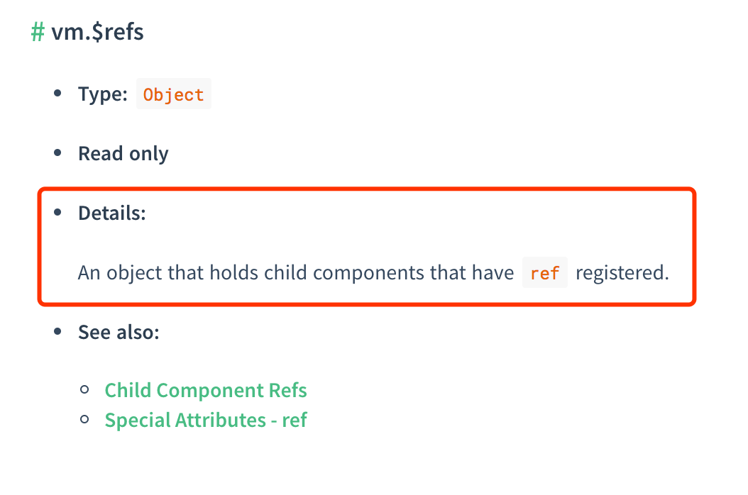 Question of detail description of vm.$refs · Issue #1529 · vuejs/v2.vuejs.org · GitHub