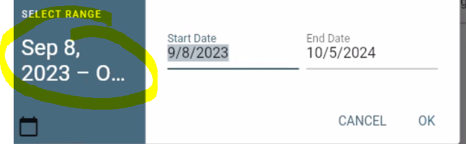 FormBuilderDateRangePicker: Date range in picker widget not fully visible; behavior results in ...