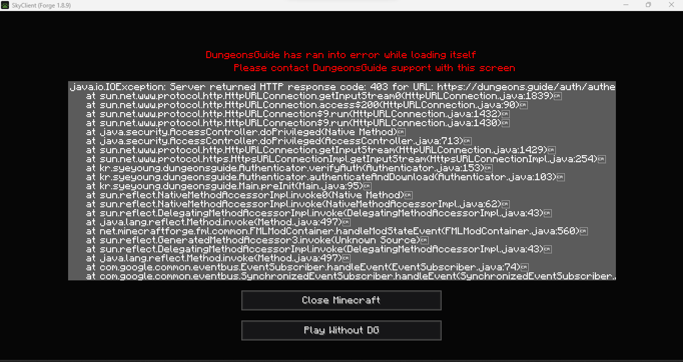 Dg has ran into an error while running itself · Issue #67 · Dungeons-Guide/Skyblock-Dungeons ...