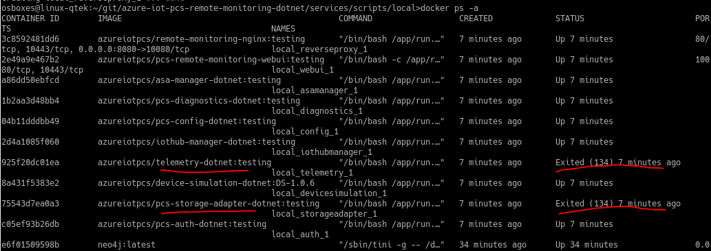 Error Starting Telemetry And Storage Adapter Services · Issue 168 · Azure Azure Iot Pcs Remote