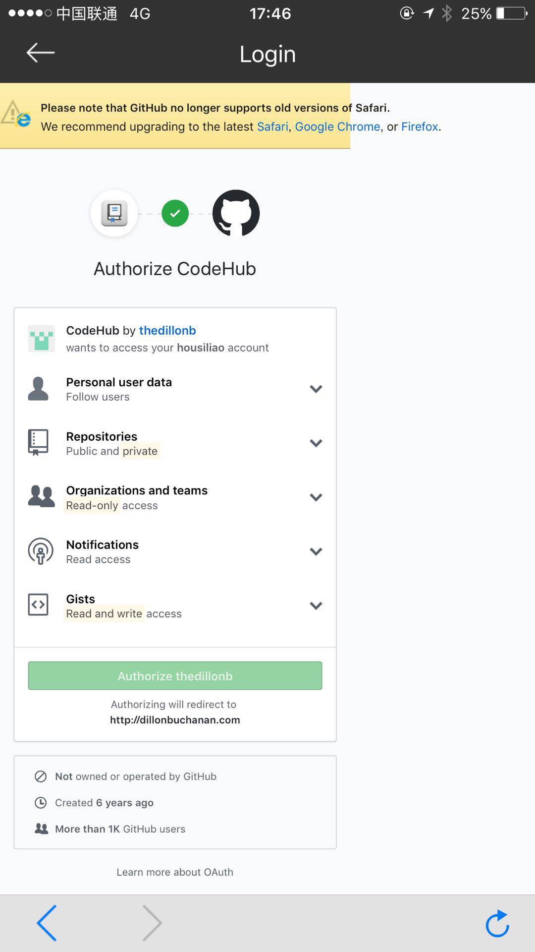Cannot login github account · Issue #471 · CodeHubApp/CodeHub · GitHub
