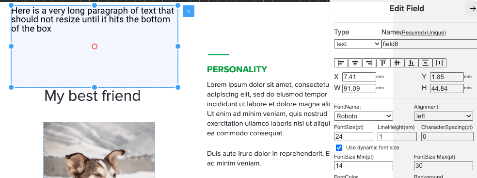 Dynamic font sizing needs to consider the height of the containing box · Issue #209 · pdfme ...