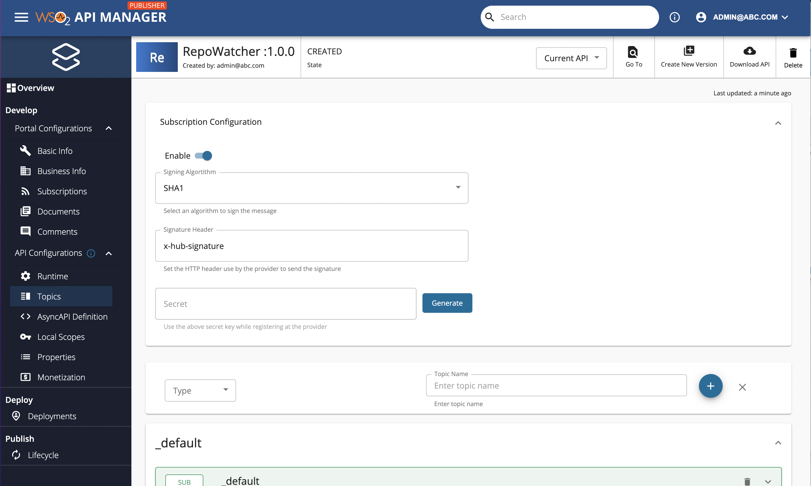 Enable Subscription Enable Is Missing In 420 Apim Create Webhook Sample · Issue 6499 · Wso2