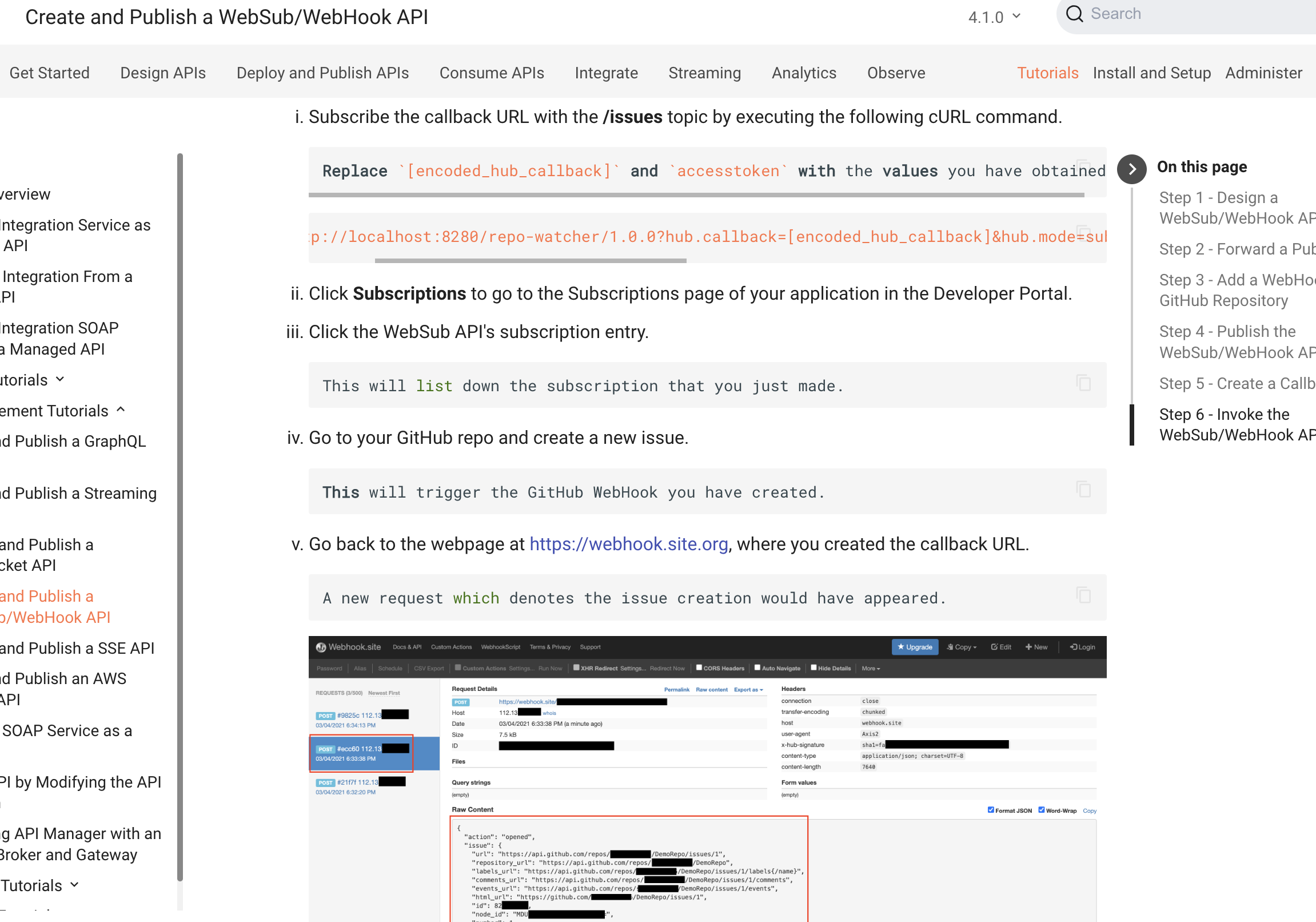 Create And Publish A Websub Webhook Api Issues With Formatting · Issue 6501 · Wso2 Docs Apim