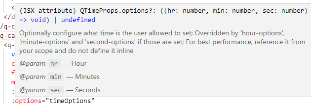 QTime: "options" prop has incorrect type · Issue #12243 · quasarframework/quasar · GitHub
