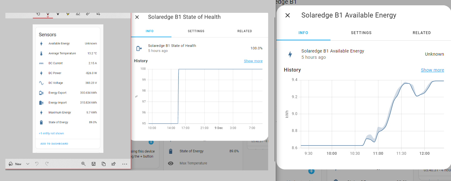 Available Energy Showing Unknown And Health Showing 100 But All Other Values Are Correct