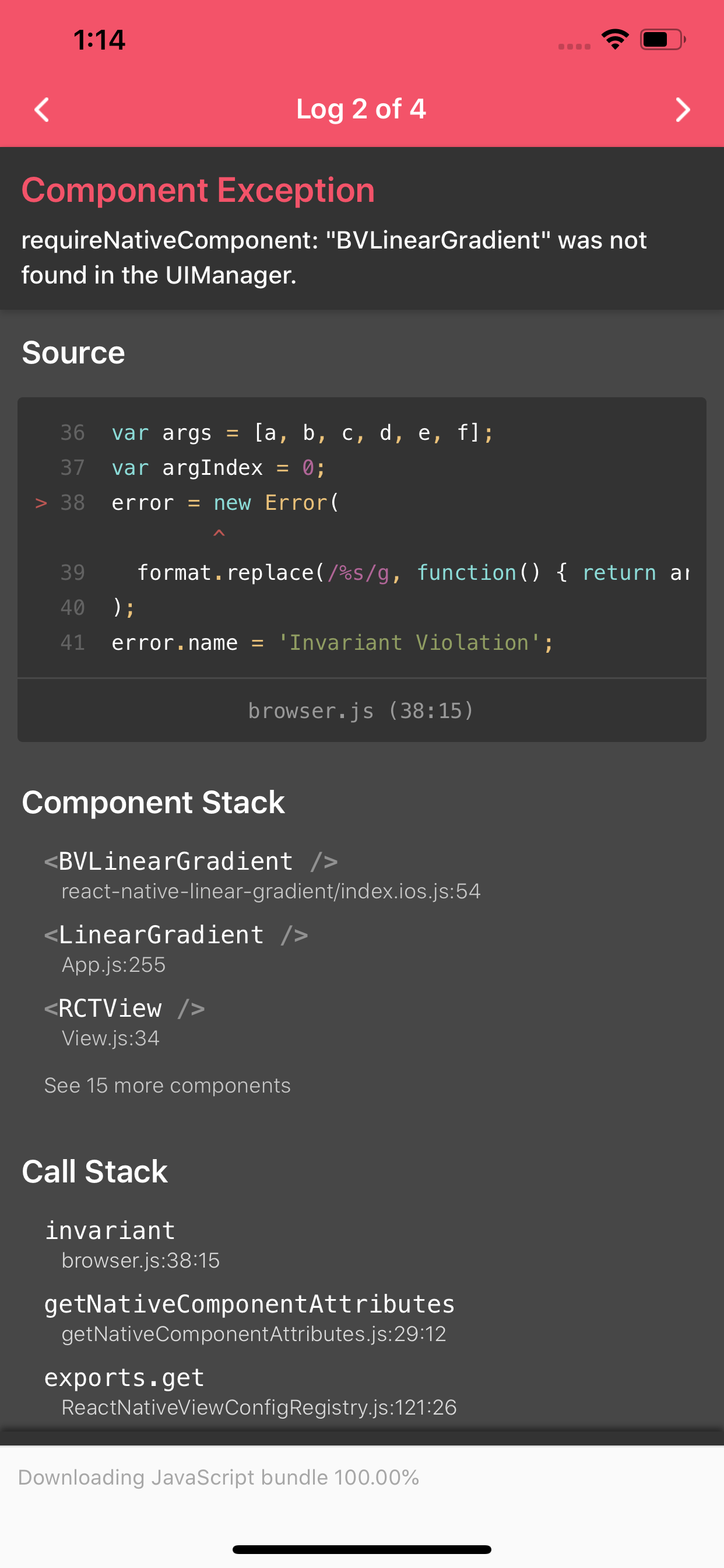 iOS issue: requireNativeComponent: "BVLinearGradient" was not found in the UIManager. · Issue ...