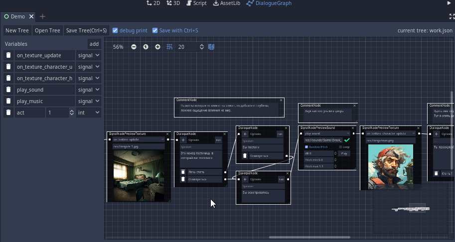 GitHub - AlexeyPe/DialogGraph: Addon for Godot 3.5, graph for creating ...