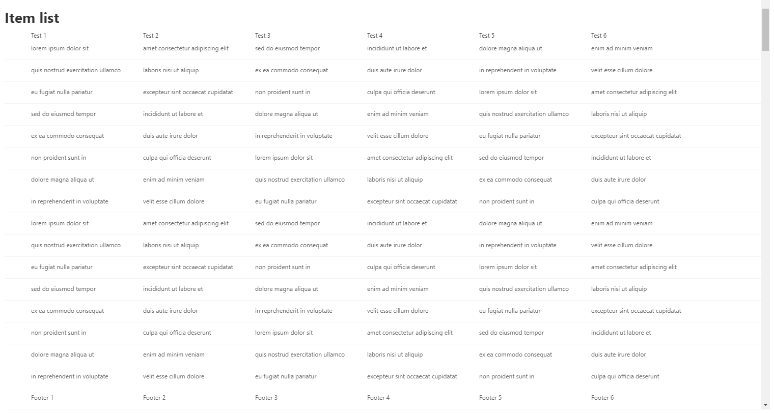 A DetailsList or ShimmeredDetailsList inside a ScrollablePane has unnecessary horizontal ...