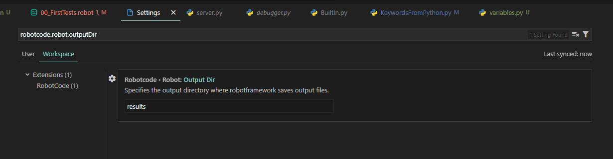 Could you provide info how to setup output directory for robot ...