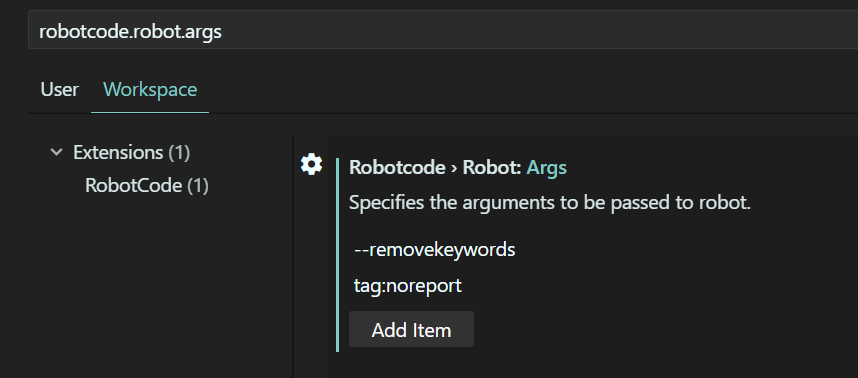 [ENHANCEMENT] Setting for adding extra command line options · Issue #119 · robotcodedev ...