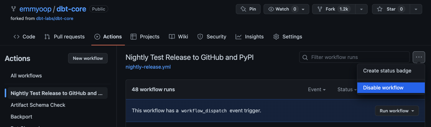 [CT-2313] [Feature] Do not run scheduled github actions on forks · Issue #7183 · dbt-labs/dbt ...