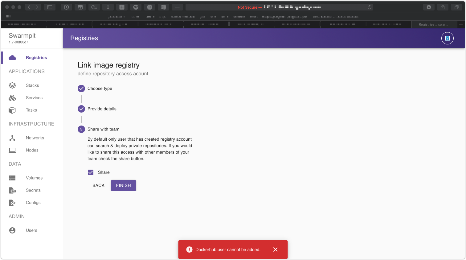 Cannot add dockerhub registry · Issue #354 · swarmpit/swarmpit · GitHub