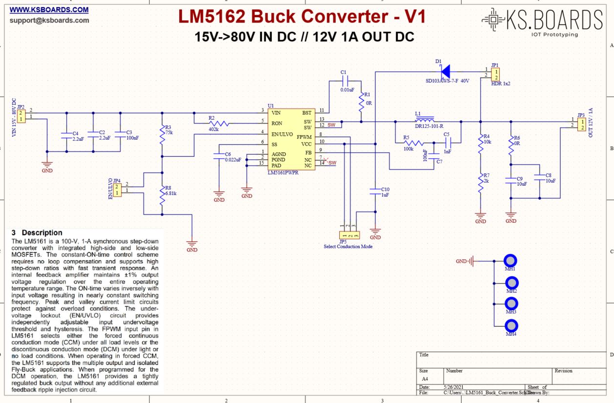 GitHub - ksboards/LM5161_Buck_Converter: LM5161 Buck Converter with 15 to 80 Vin -- 12 Vout / 1A