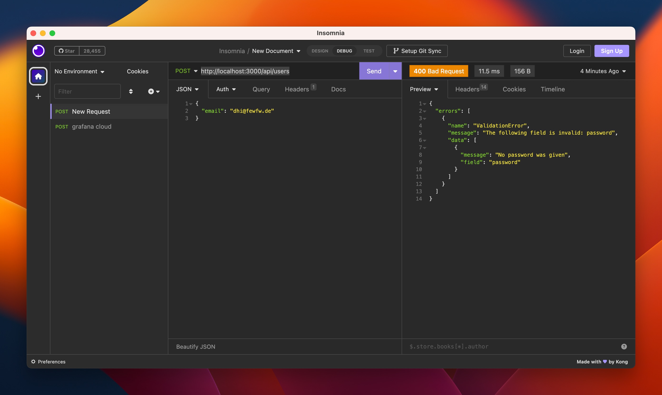 auth: user can be created from Rest API without having to specify an ...