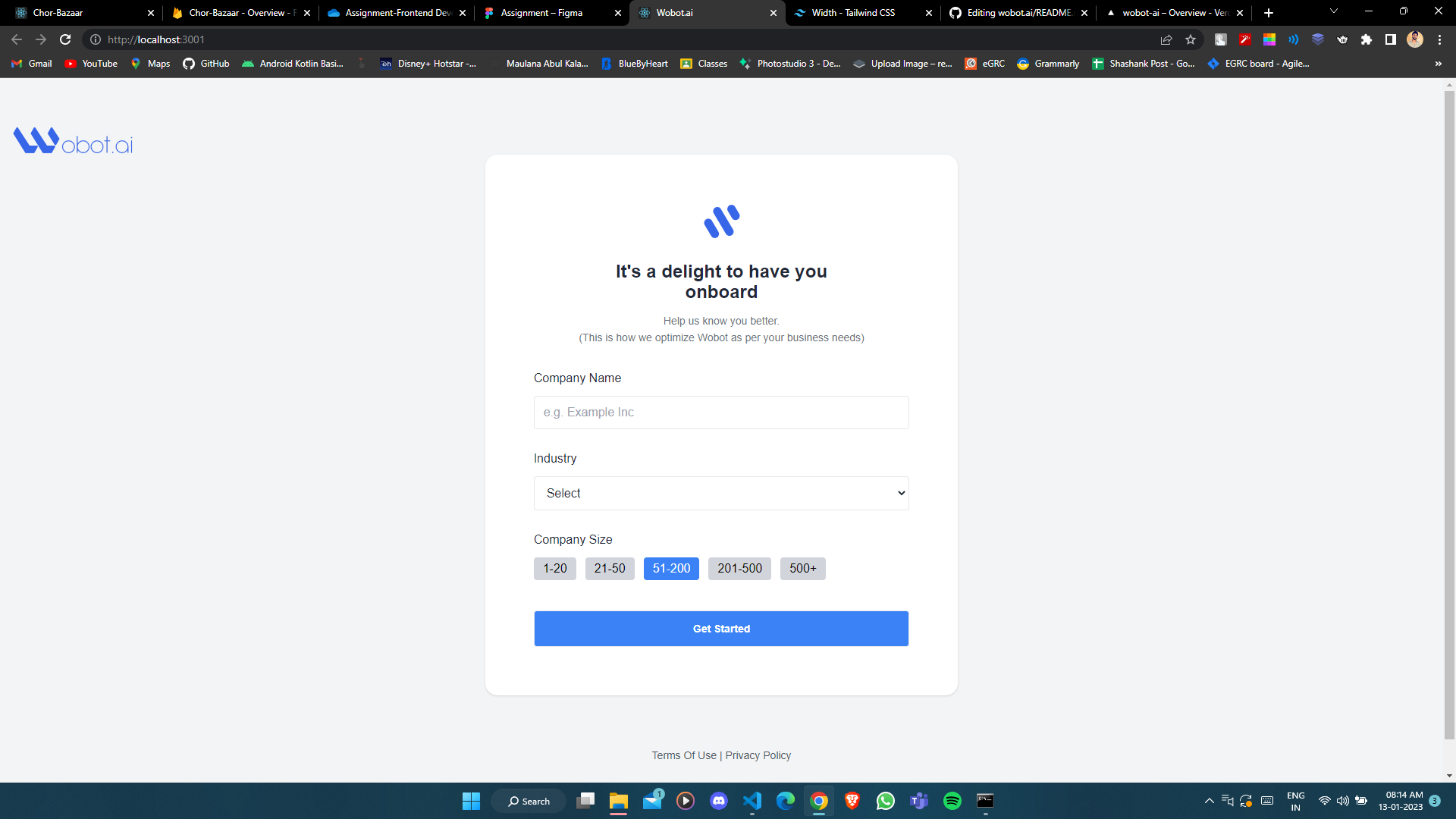 GitHub - shashankranjan-dev/wobot.ai: contact type form