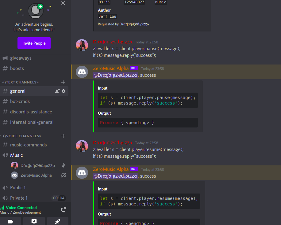 [BUG] player#resume not actually resuming the song. · Issue #443 · Androz2091/discord-player ...