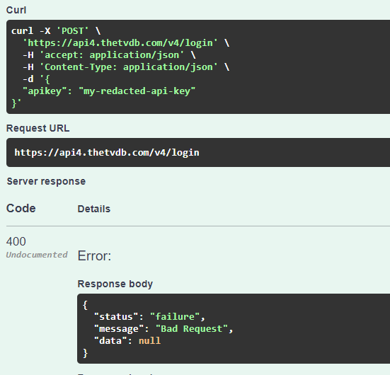Troubles authenticating v4 api key · Issue #288 · thetvdb/v4-api · GitHub