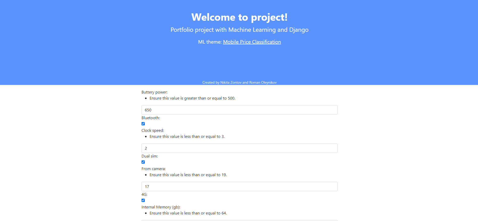 GitHub - zoLikeCode/ML-Django-Classification: Классификация ценовой категории телефона по его ...