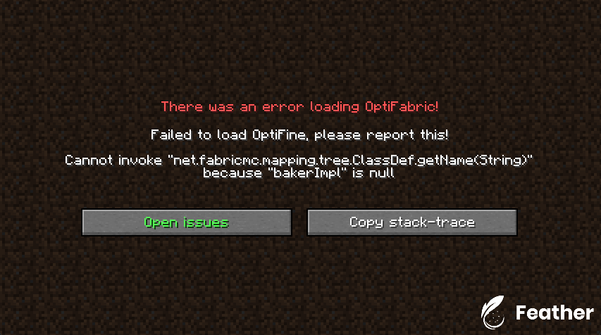 There was an error loading OptiFabric error · Issue #1187 · Chocohead/OptiFabric · GitHub
