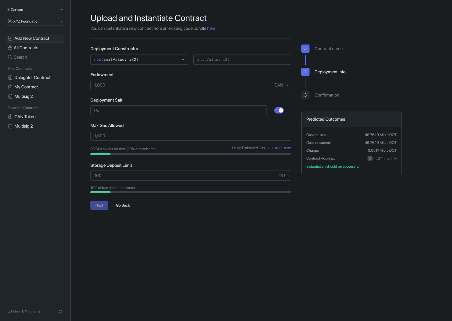 Instantiate/call dry run results display · Issue #184 · use-ink/contracts-ui · GitHub
