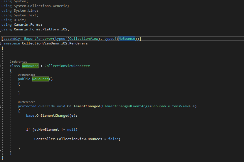 [Bug] [IOS 12] - Collectionview, I disable the NoBounce effect with a Renderer, but the scroll ...