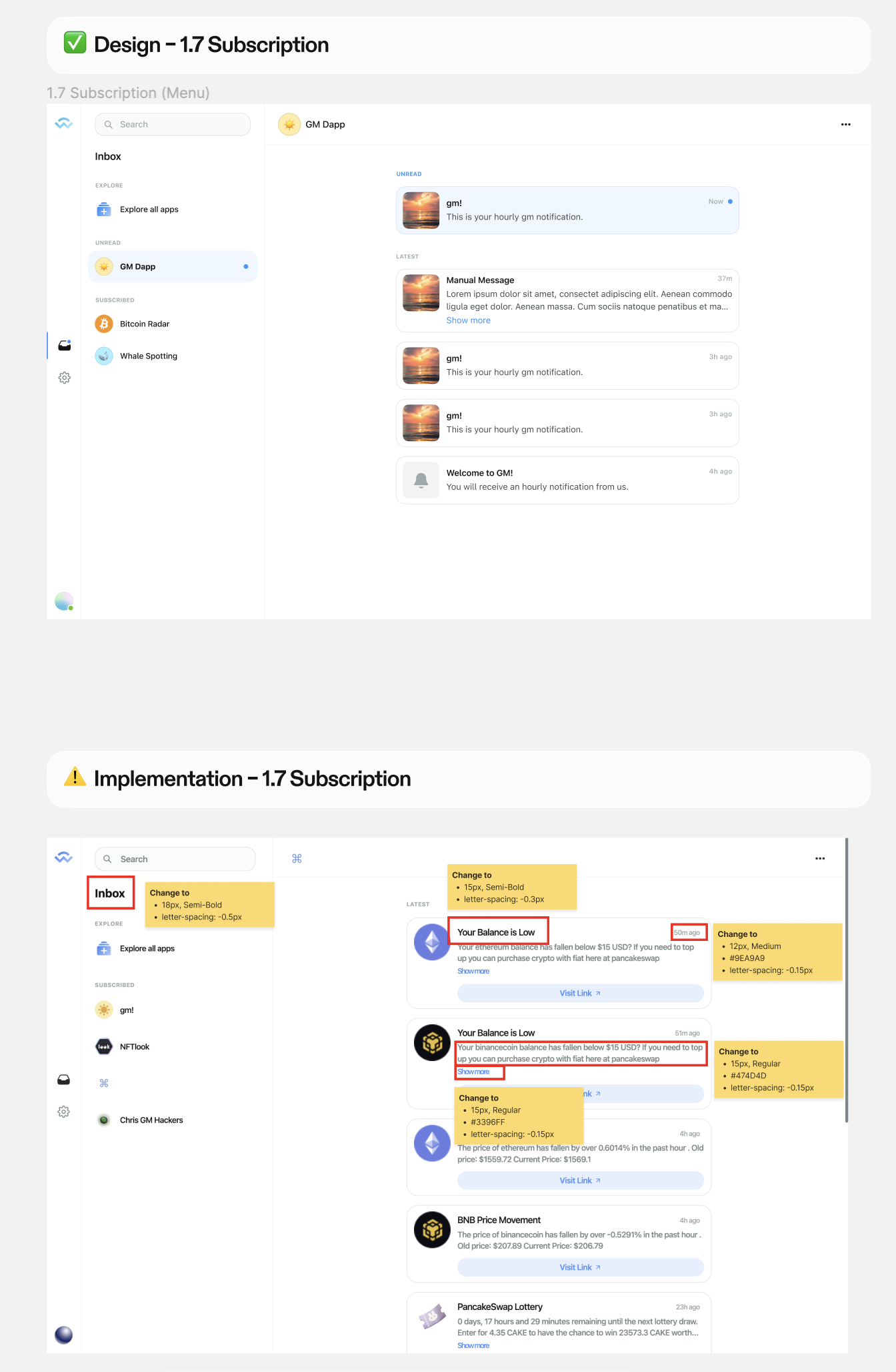 Improve Notifications page · Issue #257 · WalletConnect/web3inbox · GitHub